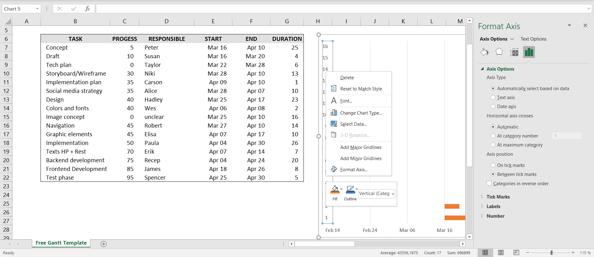 How To Make A Gantt Chart In Excel For Microsoft 365 Vizzlo