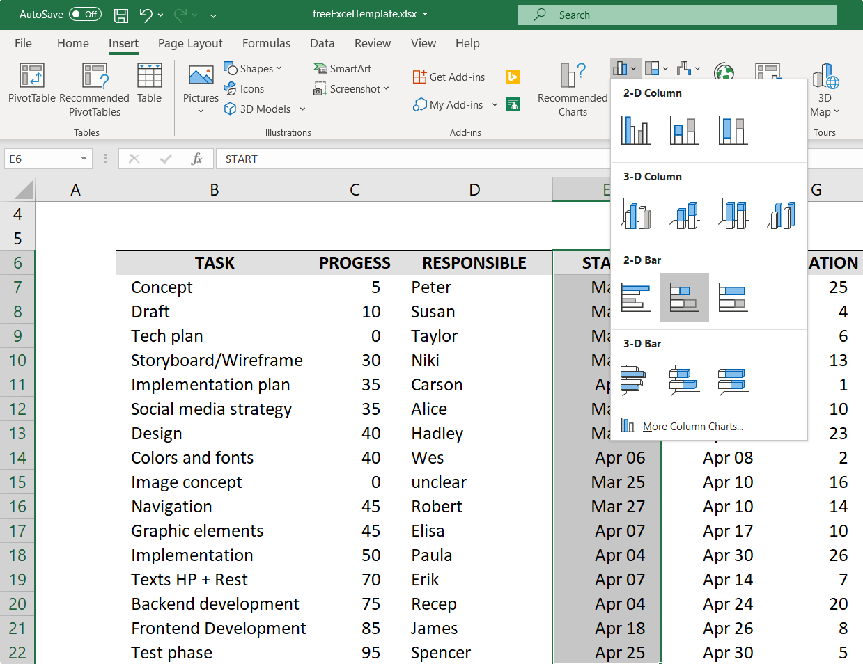 How To Make A Gantt Chart In Excel For Microsoft 365 Vizzlo