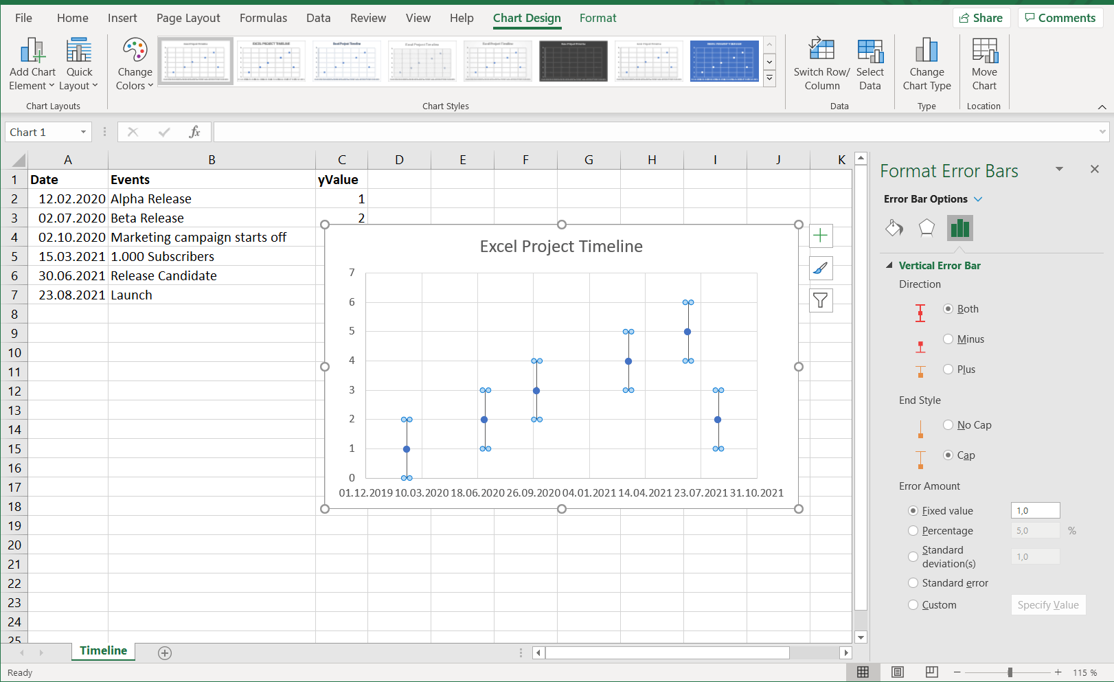 How To Make A Timeline In Excel For Office 365 Vizzlo